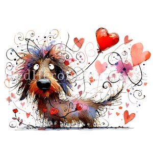 Valentine Dachshund Clipart, 16 High Quality Pngs/jpgs, Love Heart ...