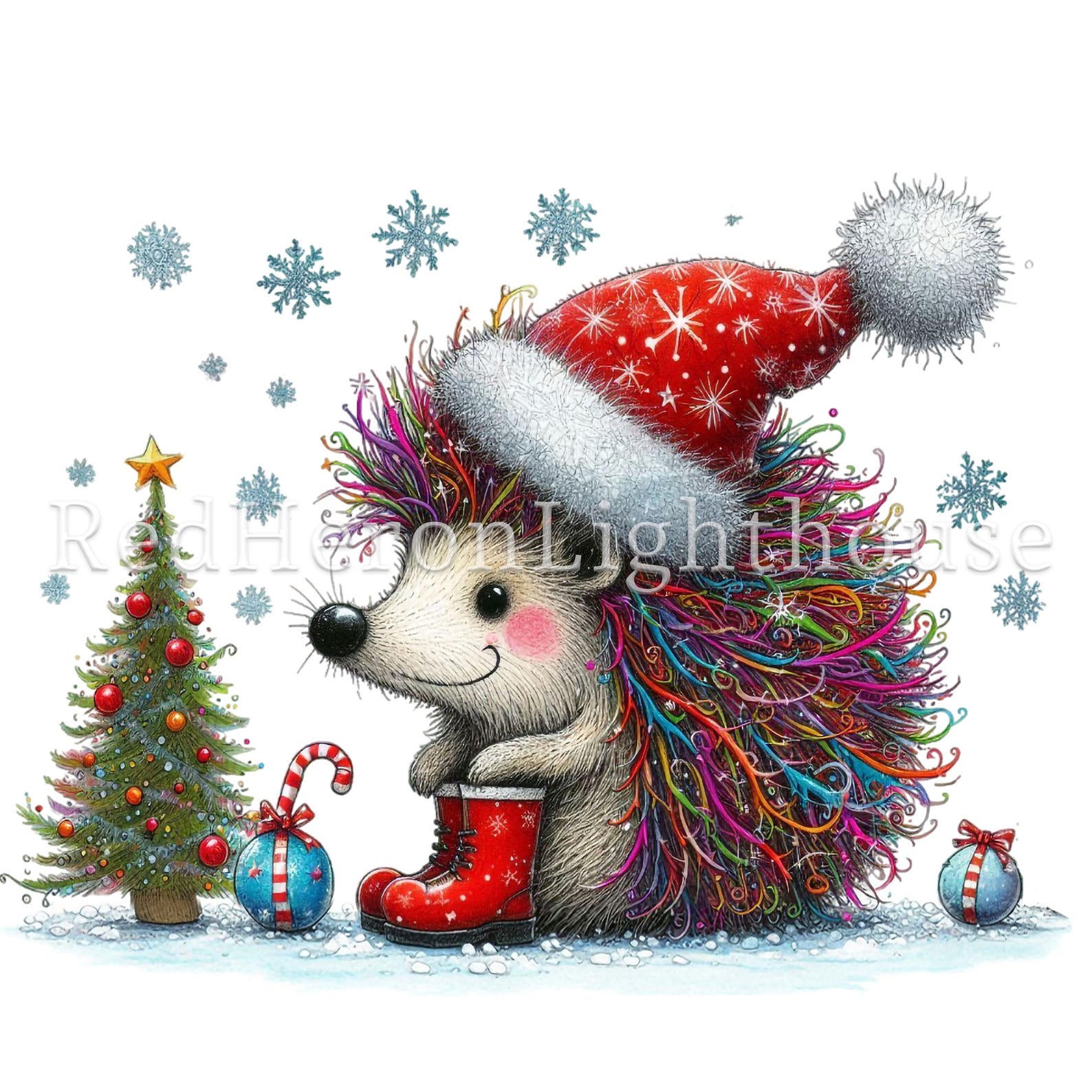 Christmas Hedgehog Clipart 17 Pngs/jpgs, Cute Festive Hedgehog Clipart ...