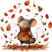 Cute Autumn Mice Clipart Set, 16 Pngs/jpegs, Adorable Fall Mice Designs ...