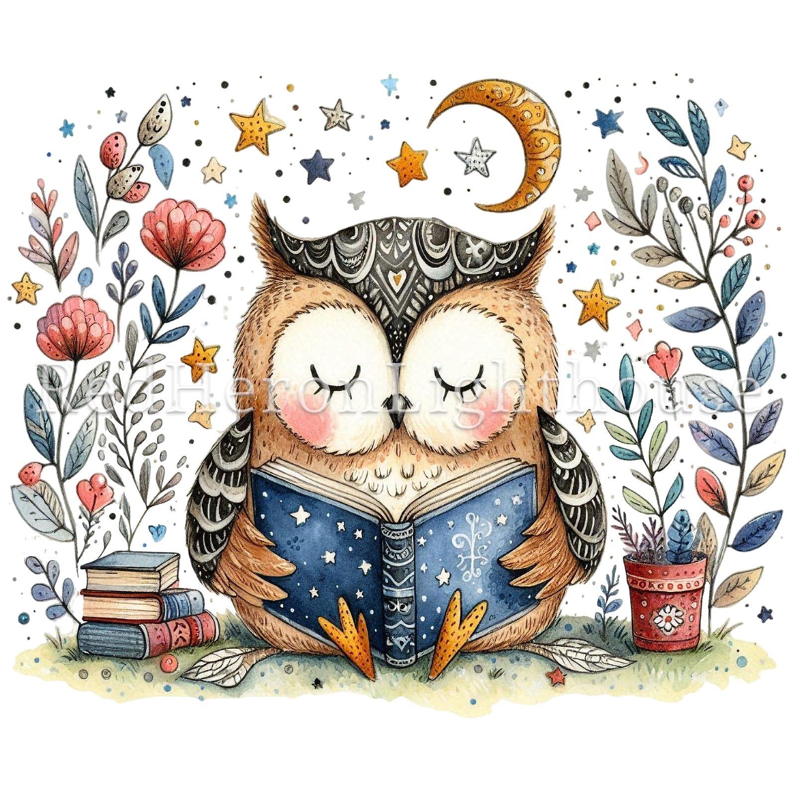 Cute Owl Clipart Set, 16 High Quality Pngs/jpgs, Whimsical Bird Clipart ...