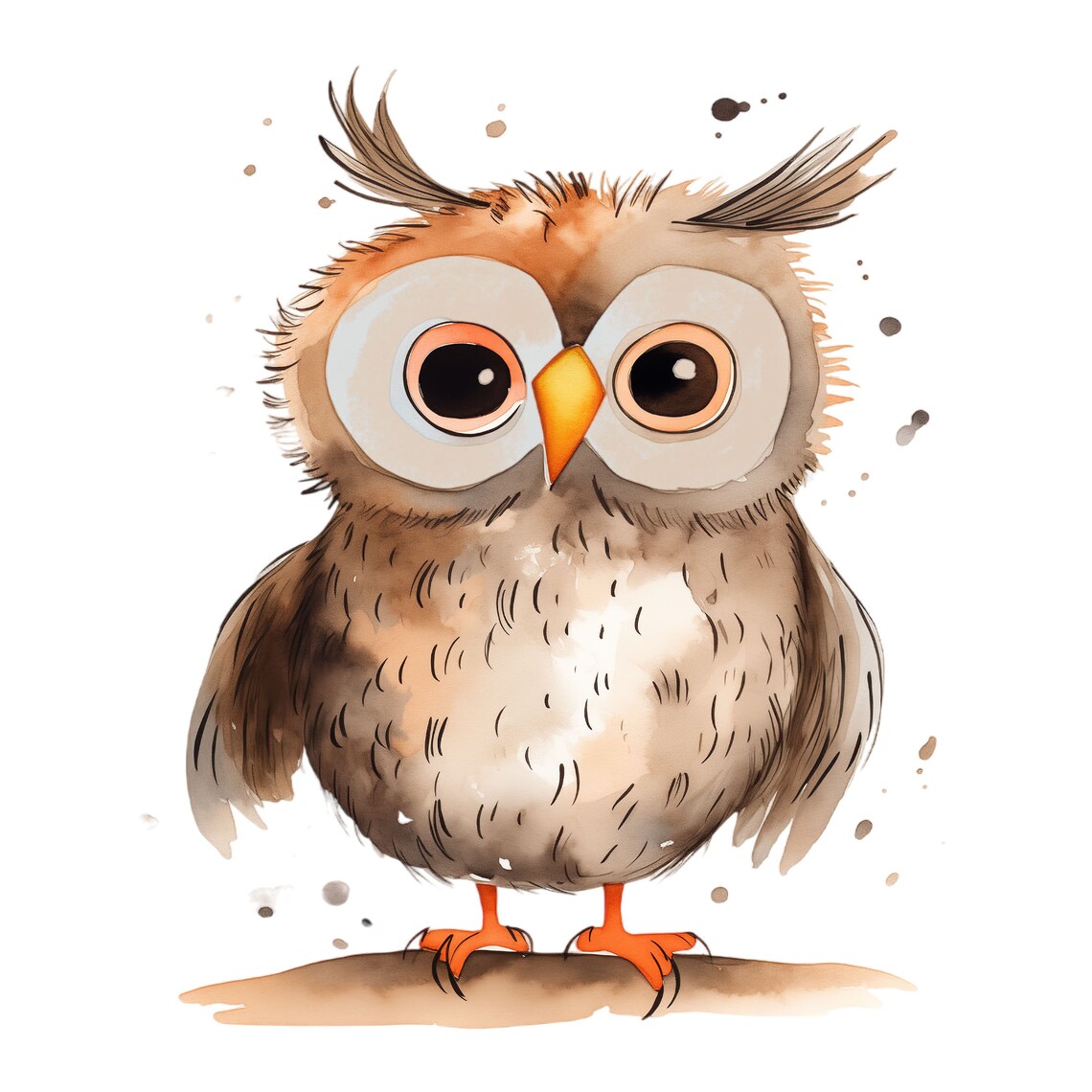 12 Scruffy Owls Clipart, High Quality Designs, 12 Pngs, Cute Funny Bird ...