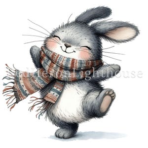 Winter Bunny Clipart, High Quality 25 Pngs/jpgs, Cute Baby Animal ...