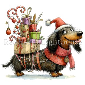Christmas Dachshund Clipart 12 High Quality Pngs/jpgs Funny Dogs ...