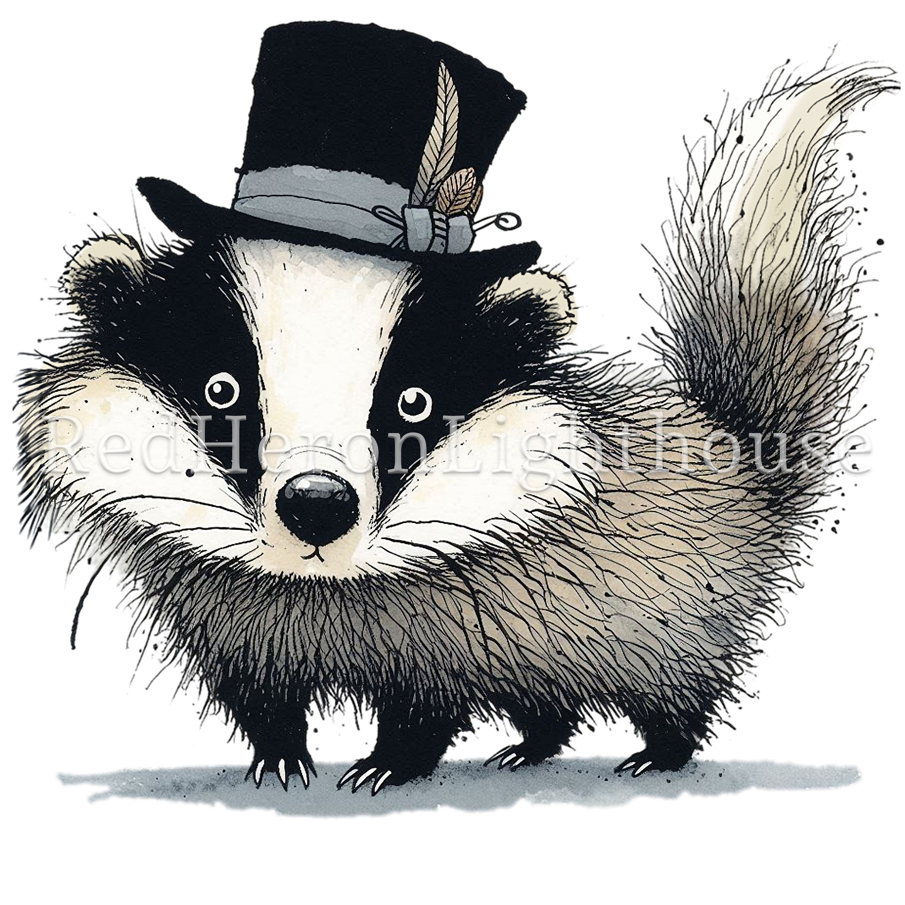 15 Cute Badgers Clipart Set, Pngs/jpgs, Funny Badgers, Adorable ...