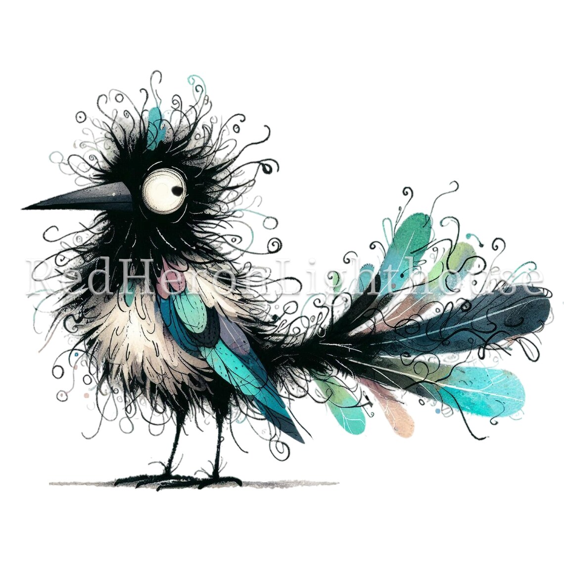 Scruffy Magpie Clipart, 12 High Quality Pngs/jpgs, Quirky Bird Images ...