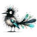 Scruffy Magpie Clipart, 12 High Quality Pngs/jpgs, Quirky Bird Images ...