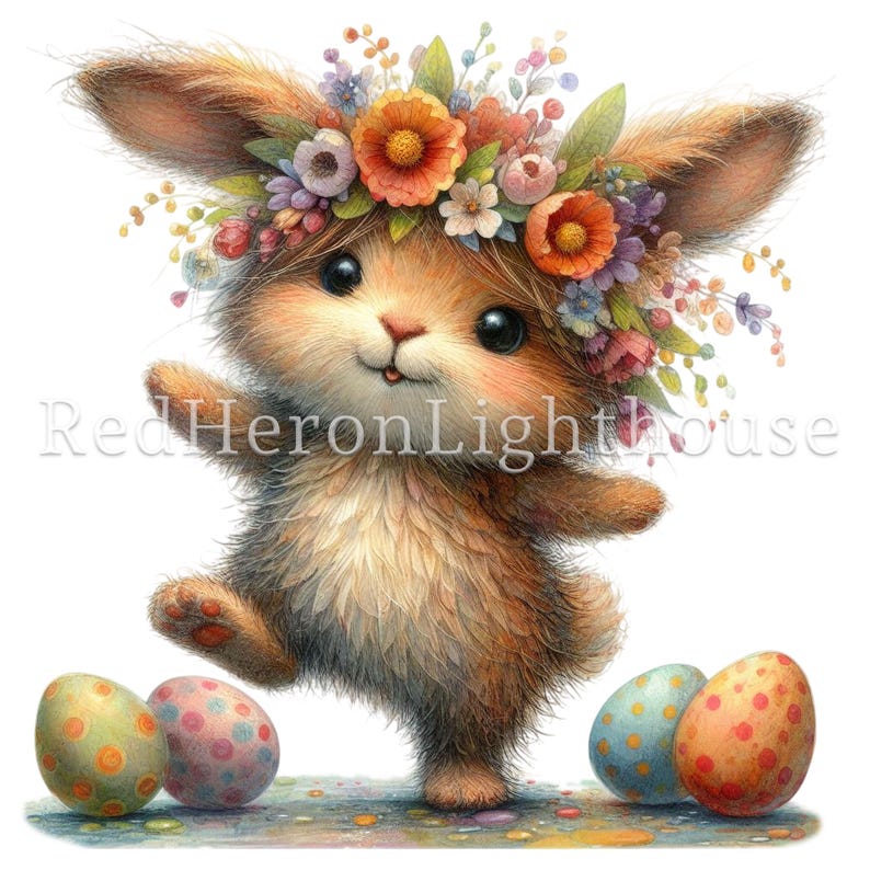 Easter Bunny & Egg Clipart, Spring Baby Animal Graphics, 21 Pngs/jpgs ...