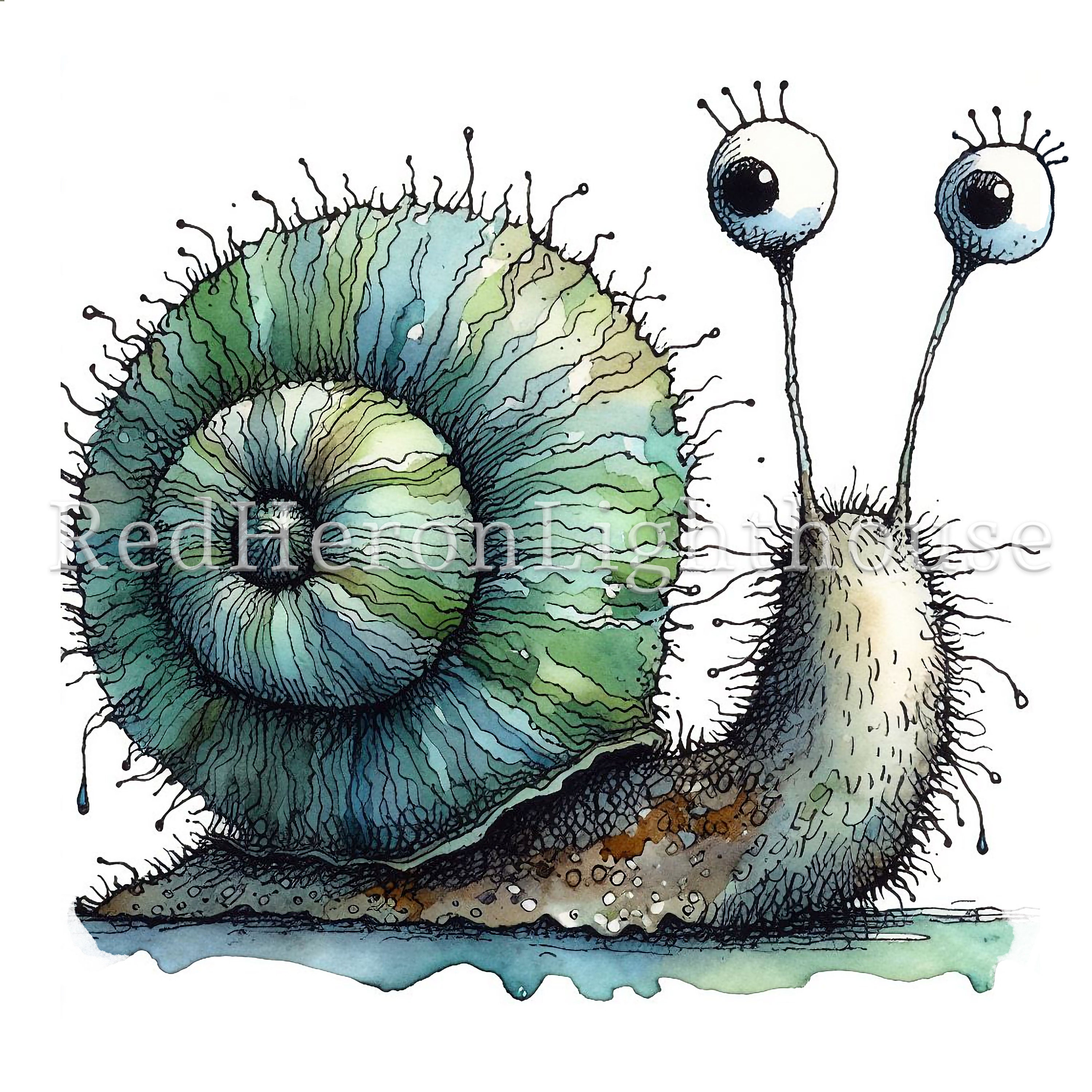 Cartoon Snail Clipart Set, High Quality Designs, 12 Pngs/jpgs, Cute ...