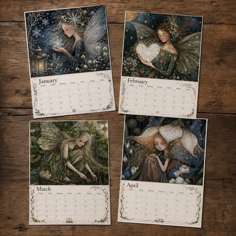 Enchanted Fairy 2027 Monthly Printable Calendar PDF, Woodland Fantasy ...