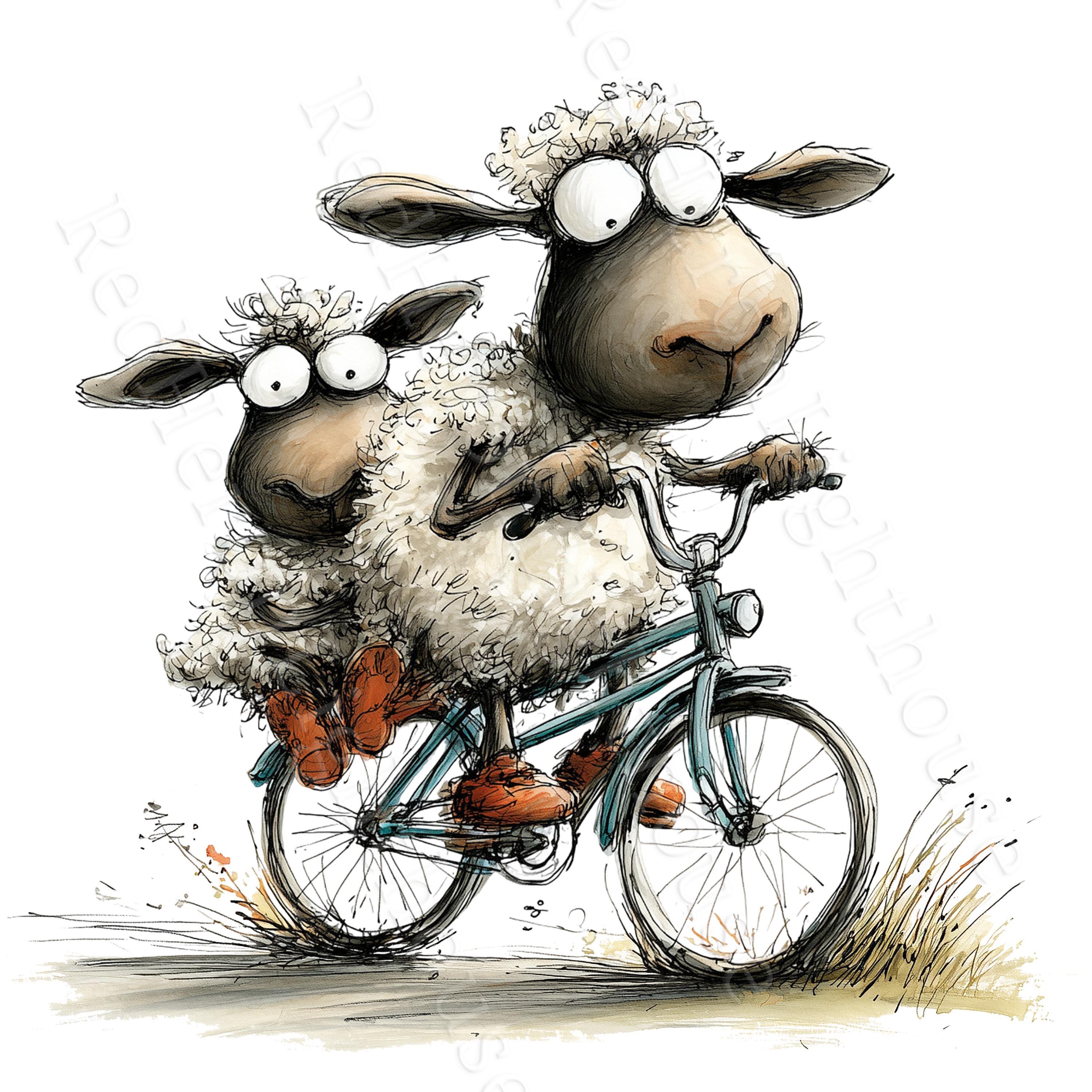Whimsical Sheep Clip Art, Watercolour Quirky Animal 10 Pngs/jpgs ...