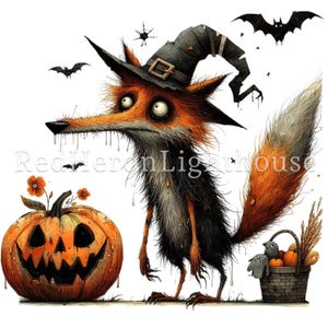 Halloween Fox Clipart, 12 High Quality Pngs/jpgs, Cute Autumn Animal ...