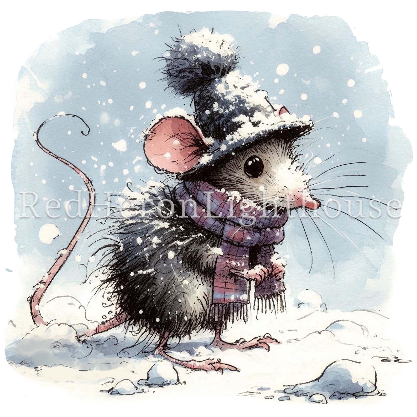 Winter Mice Clipart, 23 High Quality Jpgs/pngs, Whimsical Mouse Images ...