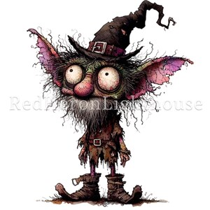 Wicked Halloween Pixies Clipart Set, 16 PNG/JPEG, Ugly Scary Pixie ...