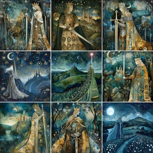 Enchanted King Arthur, 18 High Quality Jpgs, Arthurian Legend Excalibur ...