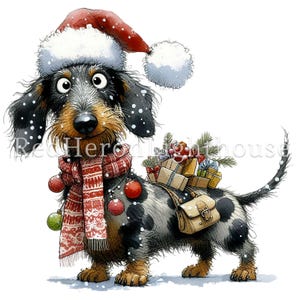 Christmas Dachshund Clipart 12 High Quality Pngs/jpgs Funny Dogs ...