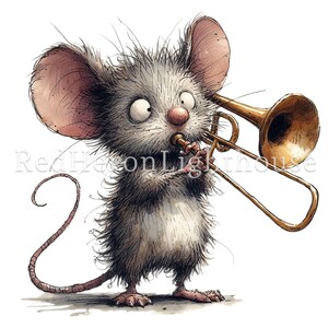 Musical Mice Clipart, 18 High Quality Pngs/jpgs, Quirky Mouse Images ...