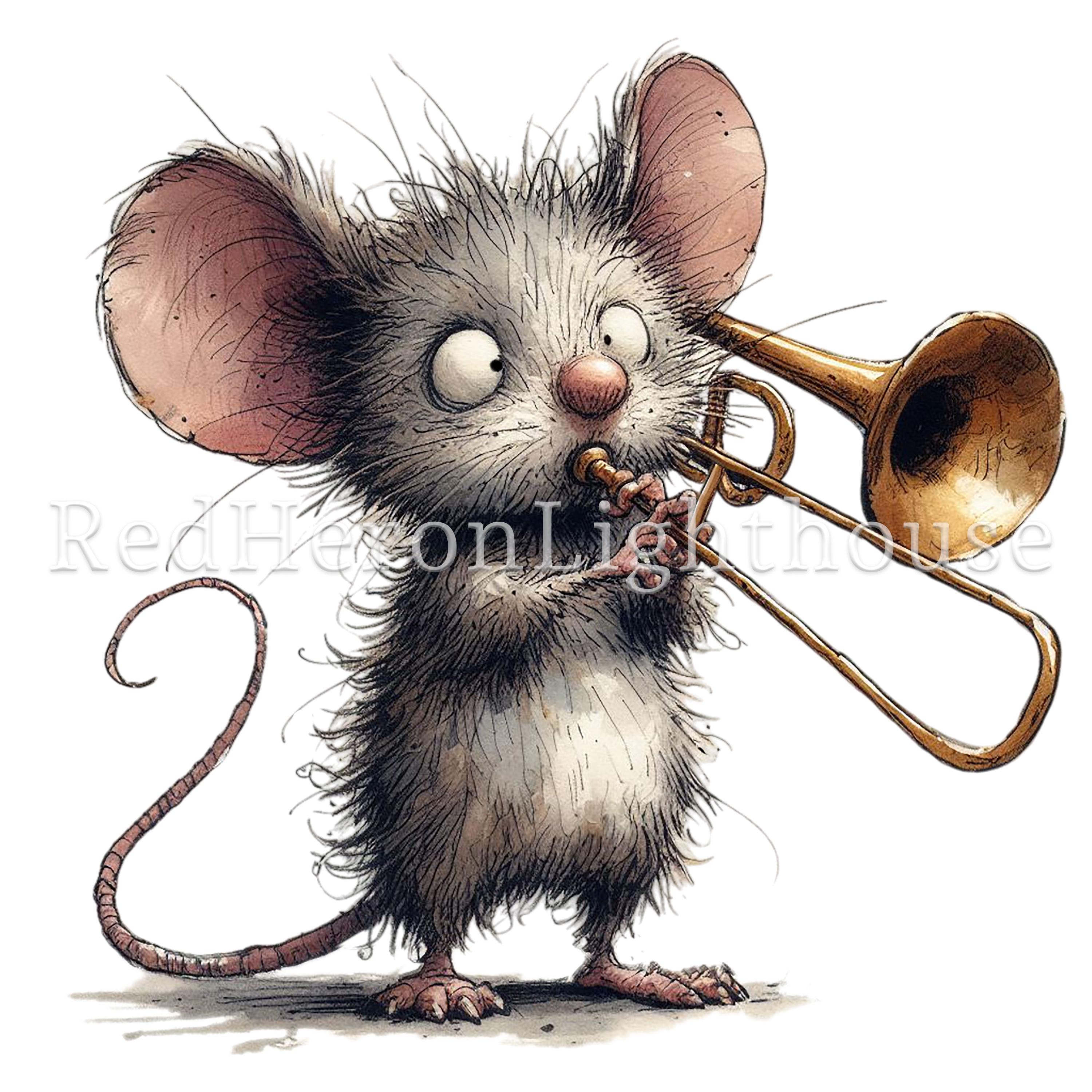 Musical Mice Clipart, 18 High Quality Pngs/jpgs, Quirky Mouse Images ...