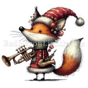 Christmas Fox Clipart, 12 High Quality Pngs/jpgs Whimsical Fox Images ...
