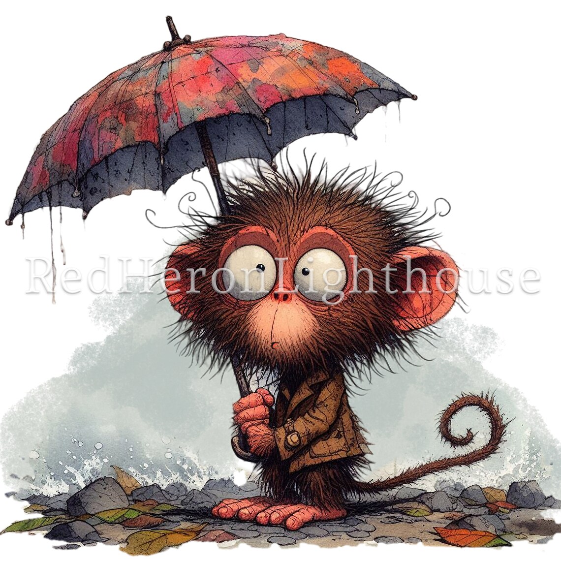 Funny Monkey Clipart, 12 Pngs/jpgs, Scruffy Chimp Designs, Quirky ...