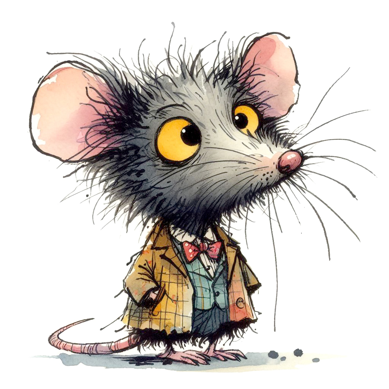 12 Scruffy Mice Clipart Set, 12 Pngs/jpgs, Funny Mouse Art, Whimsical ...