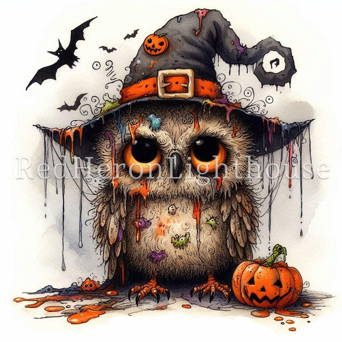 Halloween Owls Clipart 15 Pngs/jpgs, Funny Halloween Designs, Witch Hat ...