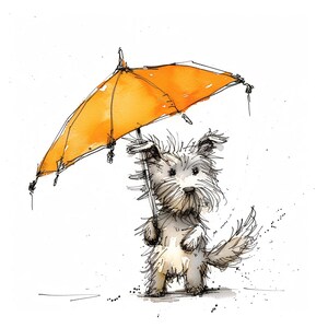 10 Cute Dogs With Umbrellas Clipart Set, Jpgs/pngs, High Quality ...