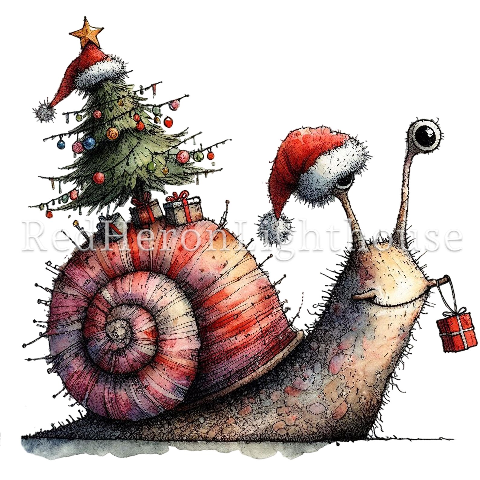 Christmas Snail Clipart, 14 Pngs/jpgs, Funny Festive Snails, Quirky ...