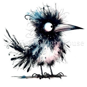 Scruffy Magpie Clipart, 12 High Quality Pngs/jpgs, Quirky Bird Images ...