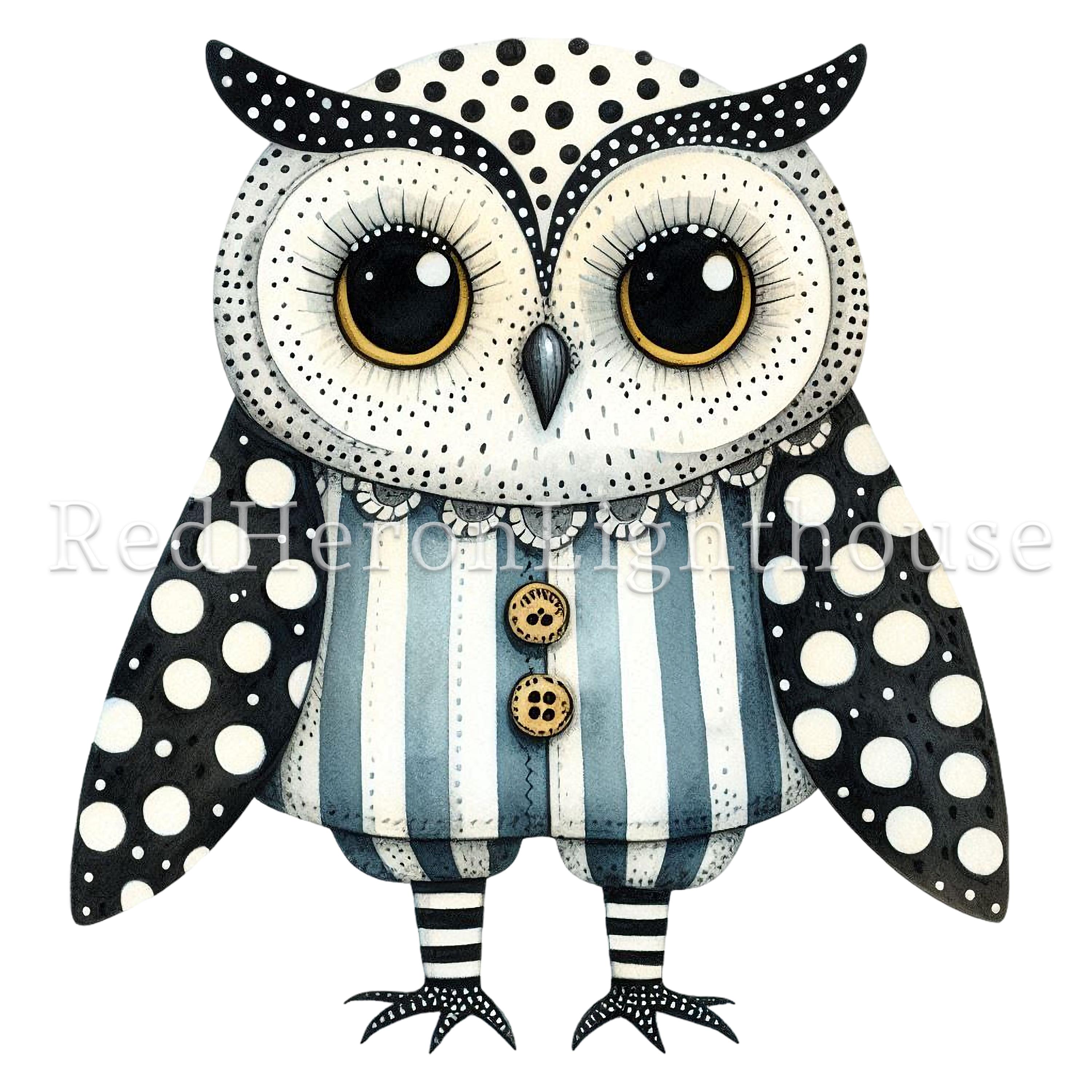 Cute Owl Clipart Set, 16 High Quality Pngs/jpgs, Whimsical Bird Clipart ...