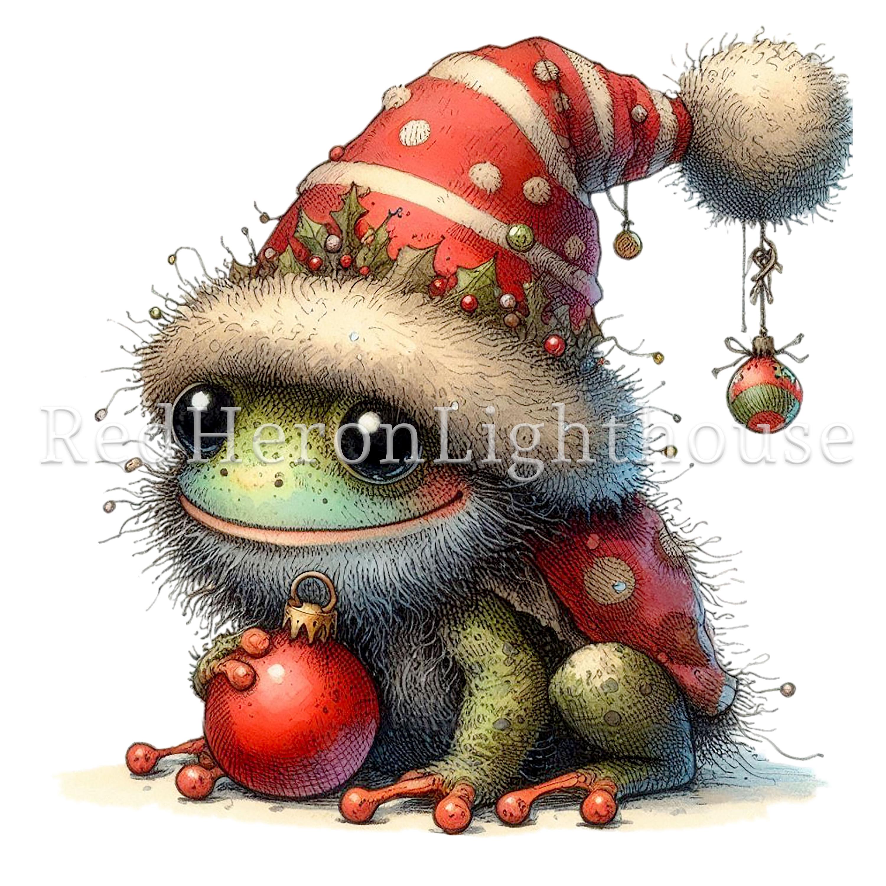 Christmas Frog Clipart, 12 High Quality Pngs/jpgs, Funny Animal Art ...