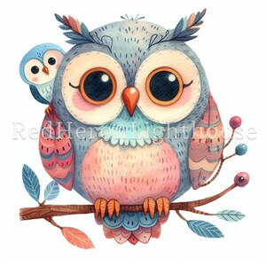 Cute Owl Clipart Set, 16 High Quality Pngs/jpgs, Whimsical Bird Clipart ...