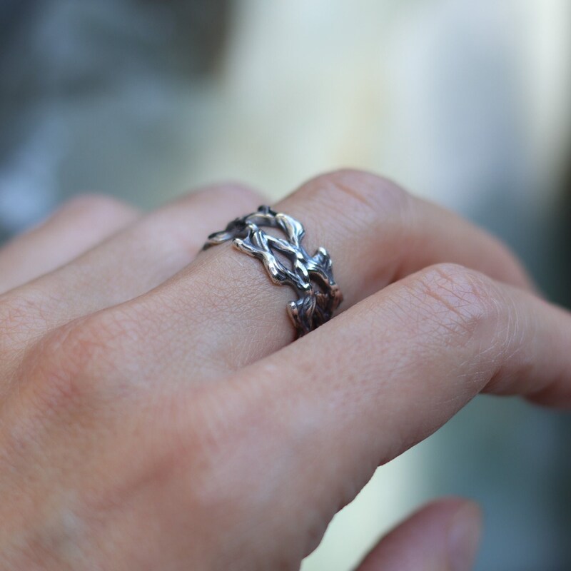Silver Twig Ring - Etsy