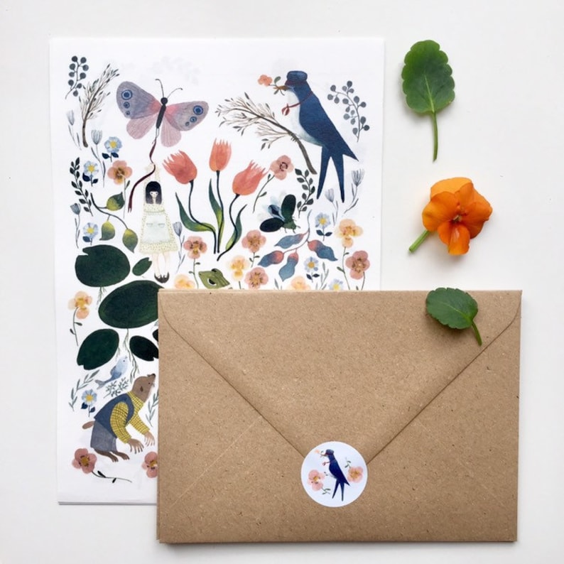 Letter Paper Set Letter Writing Set With Watercolour | Etsy