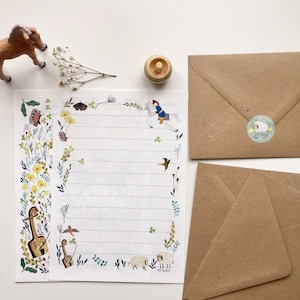 Letter Paper Set, Letter Writing Set, With Watercolour Illustration of ...