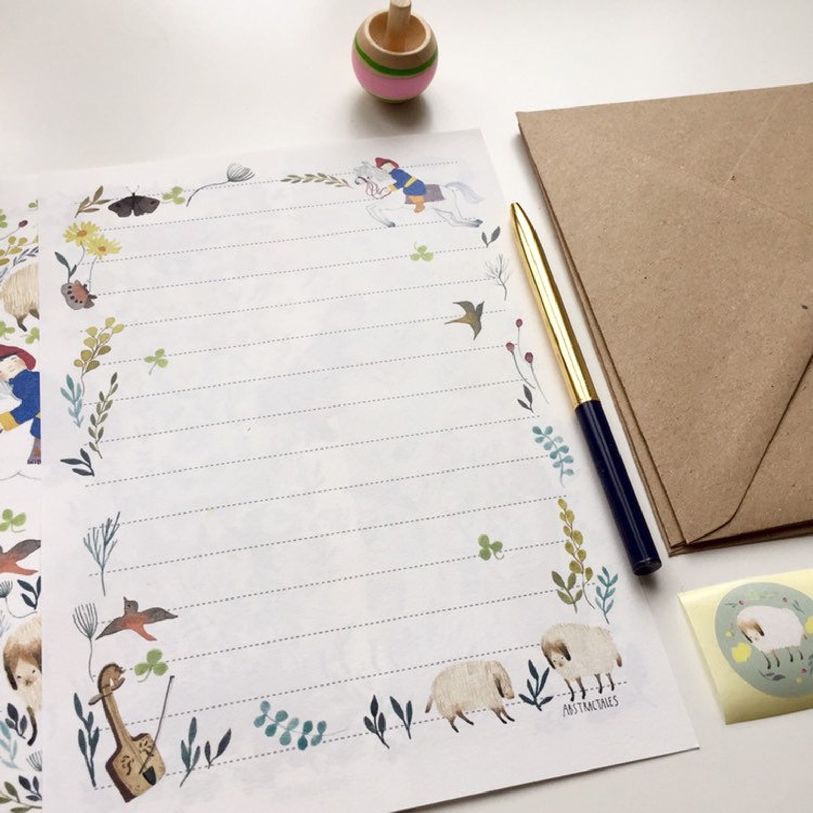 Letter Paper Set Letter Writing Set With Watercolour | Etsy