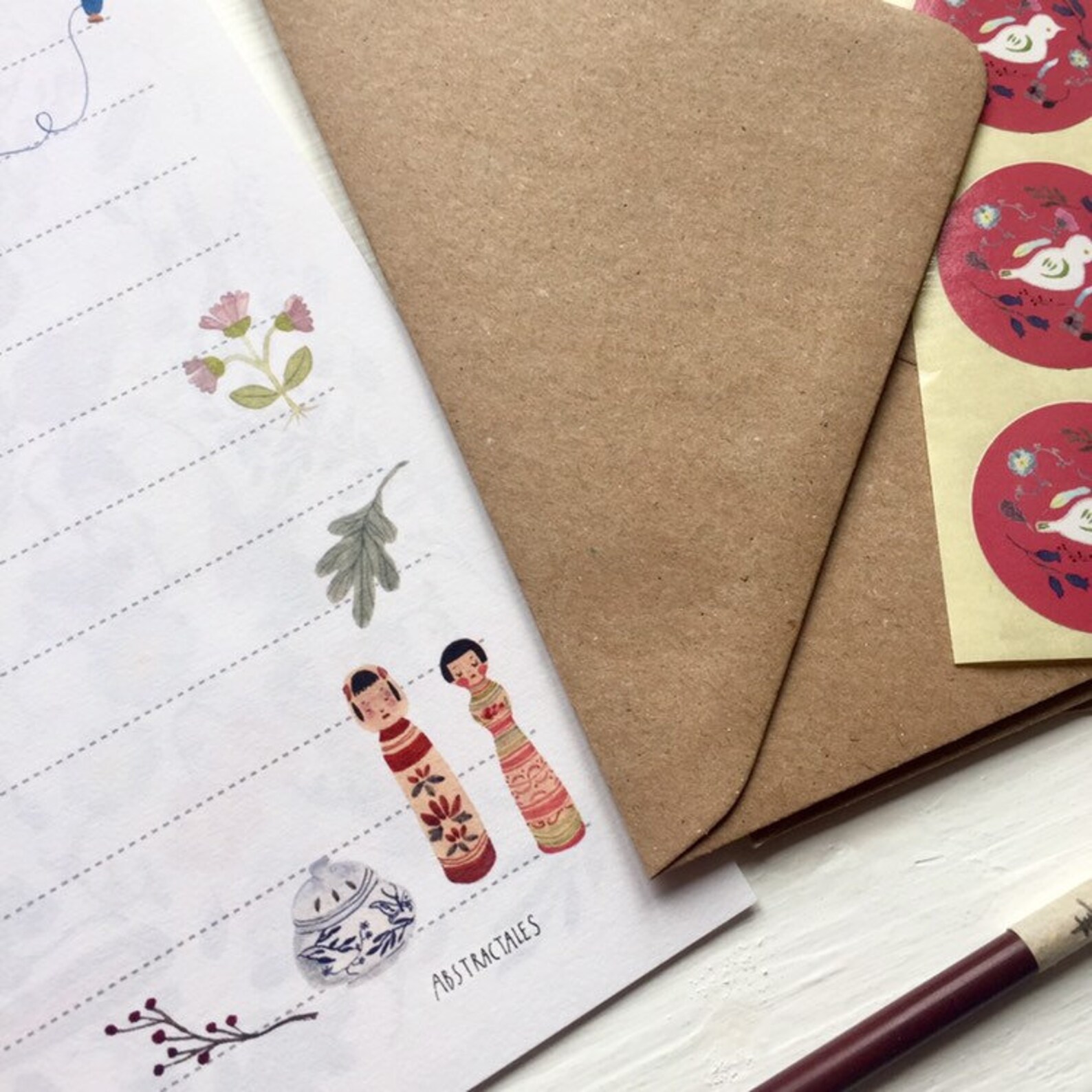 Letter Paper Set Letter Writing Set With Watercolour | Etsy