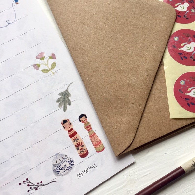 Letter Paper Set Letter Writing Set With Watercolour | Etsy