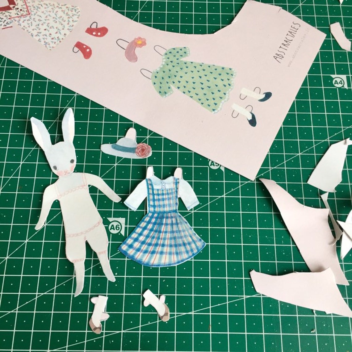 Instant Download Paper Doll With Dresses Printable Rabbit | Etsy