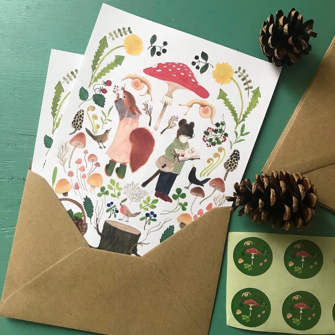 Letter Writing Set, Forest Letter Set, Illustrated Letter Set, Nature ...