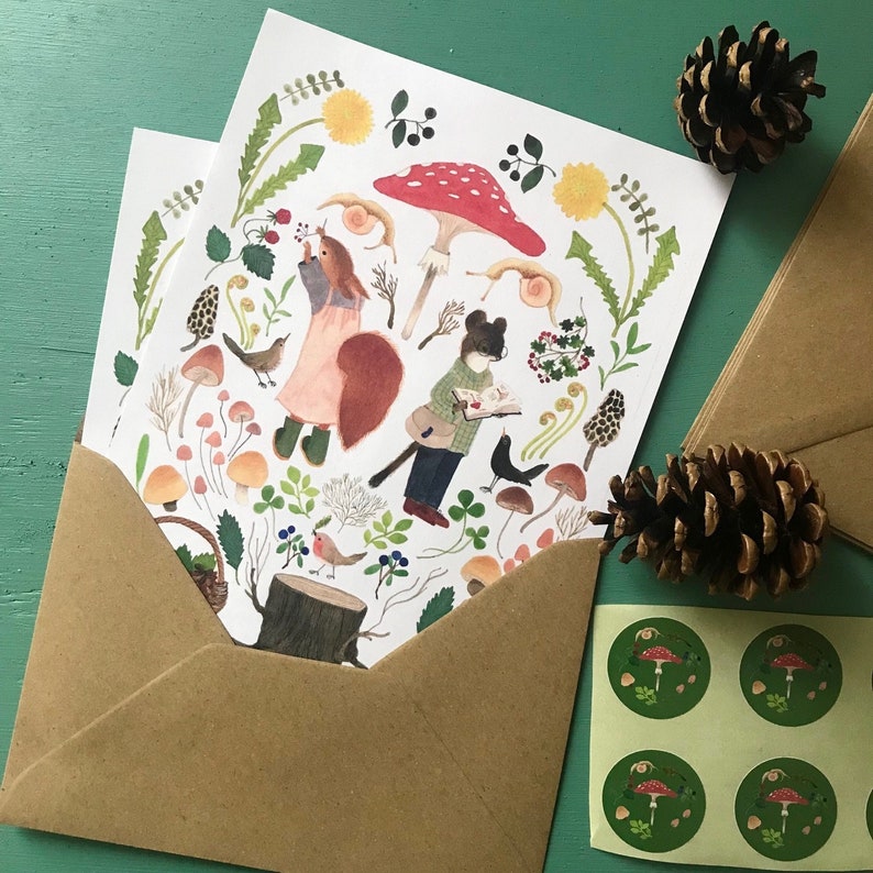 Letter Writing Set, Forest Letter Set, Illustrated Letter Set, Nature ...