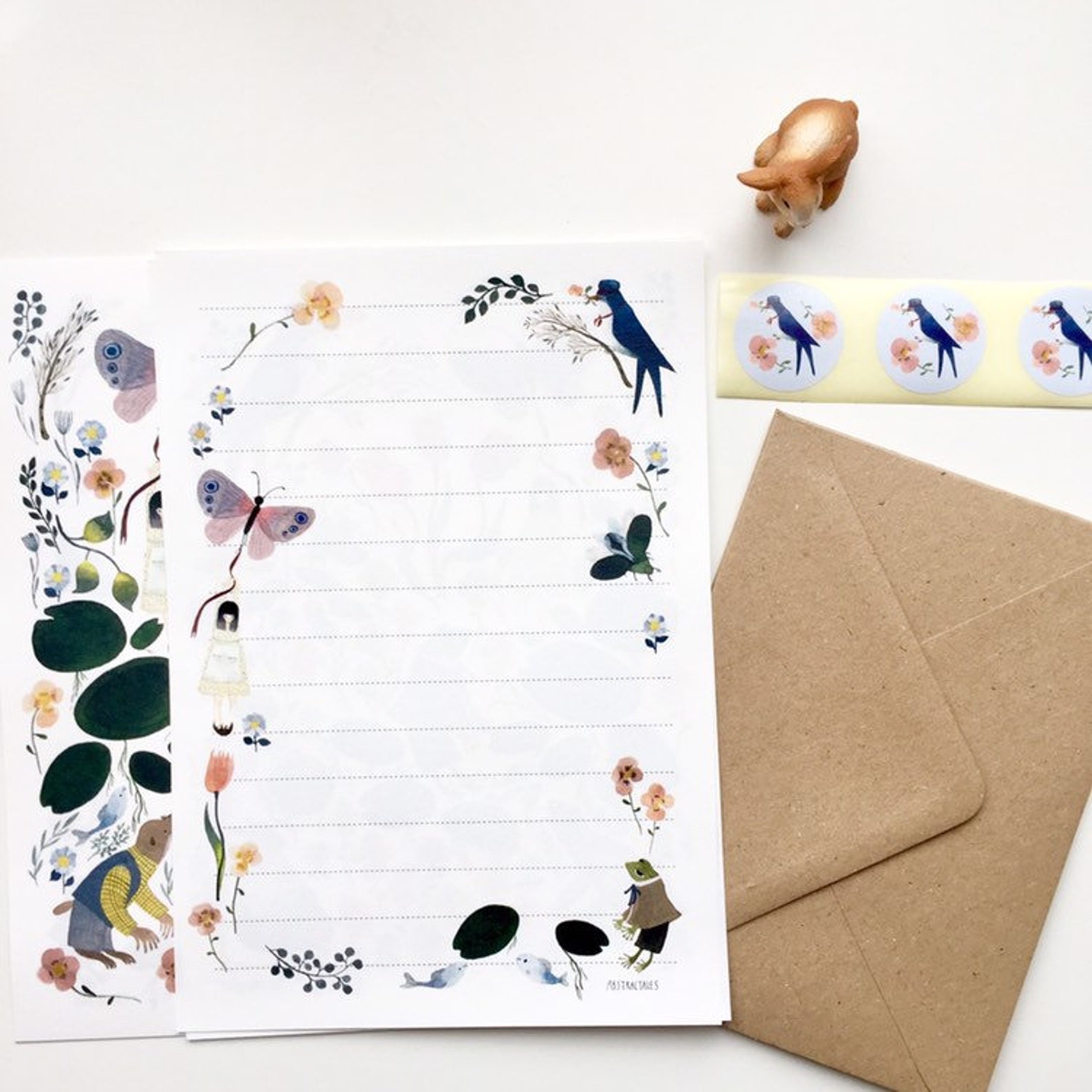 Letter Paper Set Letter Writing Set With Watercolour | Etsy