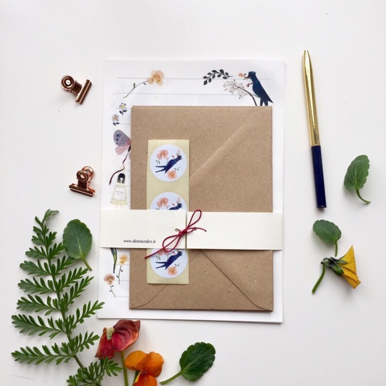 Letter Paper Set Letter Writing Set With Watercolour | Etsy