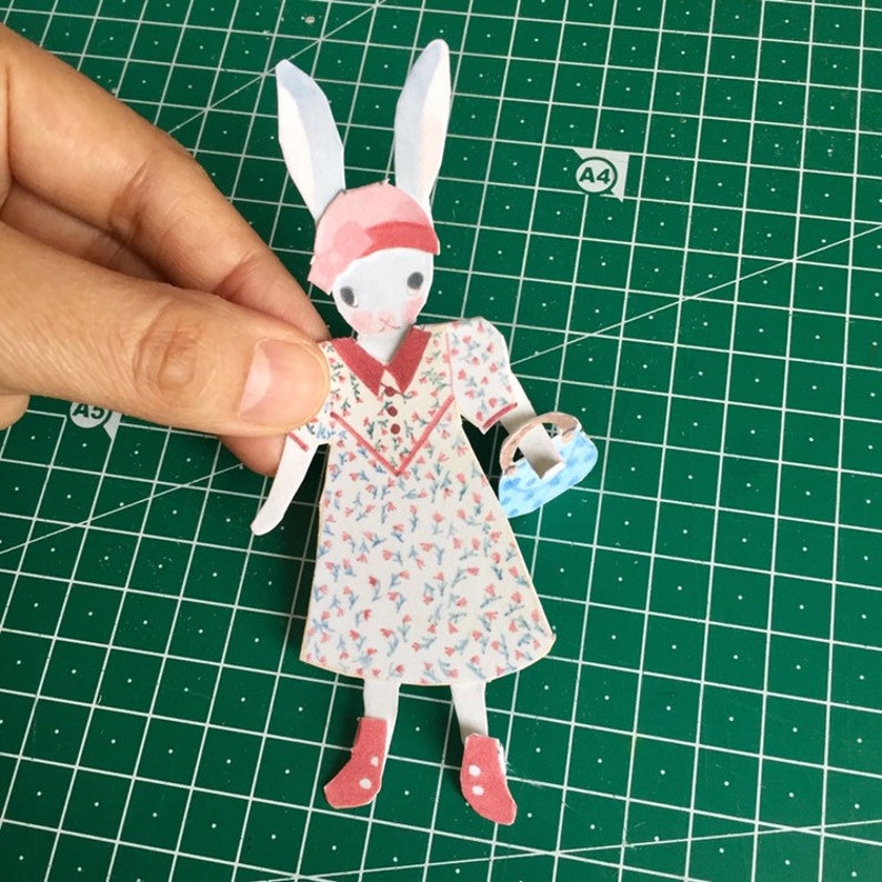 Instant Download Paper Doll With Dresses Printable Rabbit | Etsy
