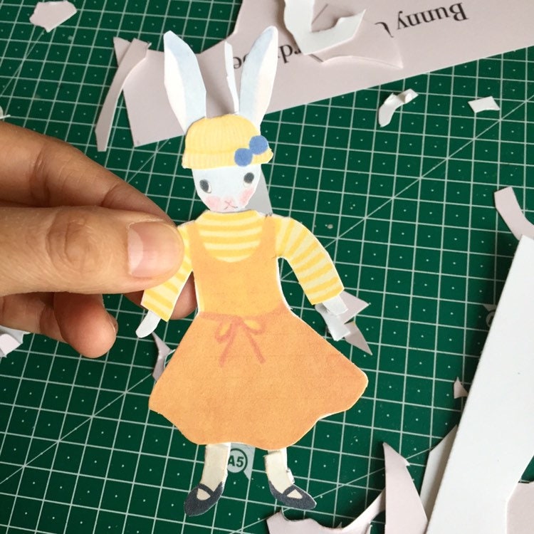 Instant Download Paper Doll With Dresses Printable Rabbit | Etsy