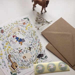 Letter Paper Set, Letter Writing Set, With Watercolour Illustration of ...