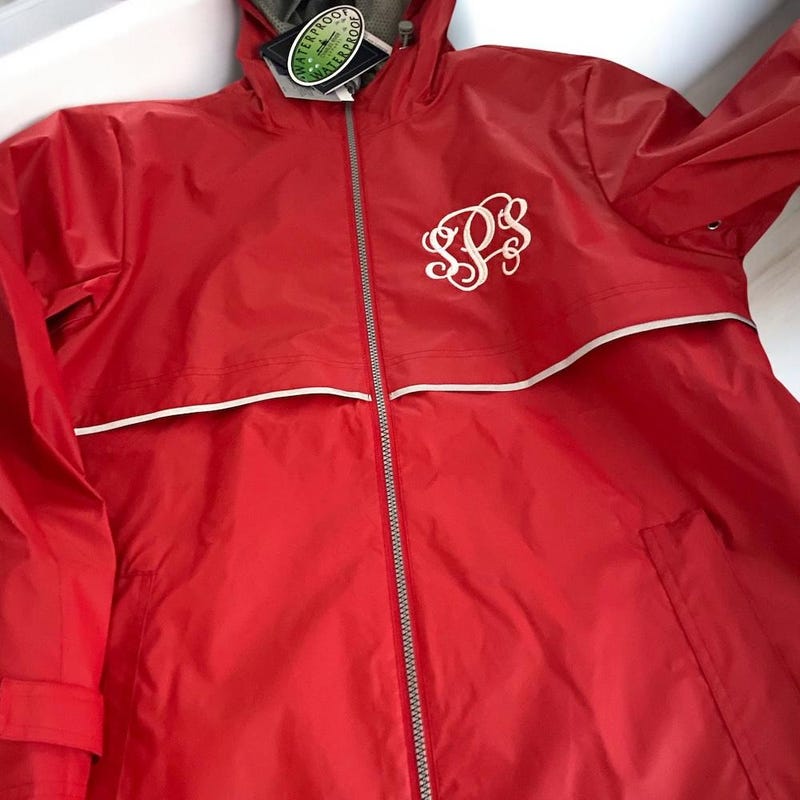 Monogrammed Rain Jacket - Etsy