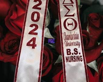 Delta Sigma Theta Customized Graduation Stole Sash With Stole Garment ...