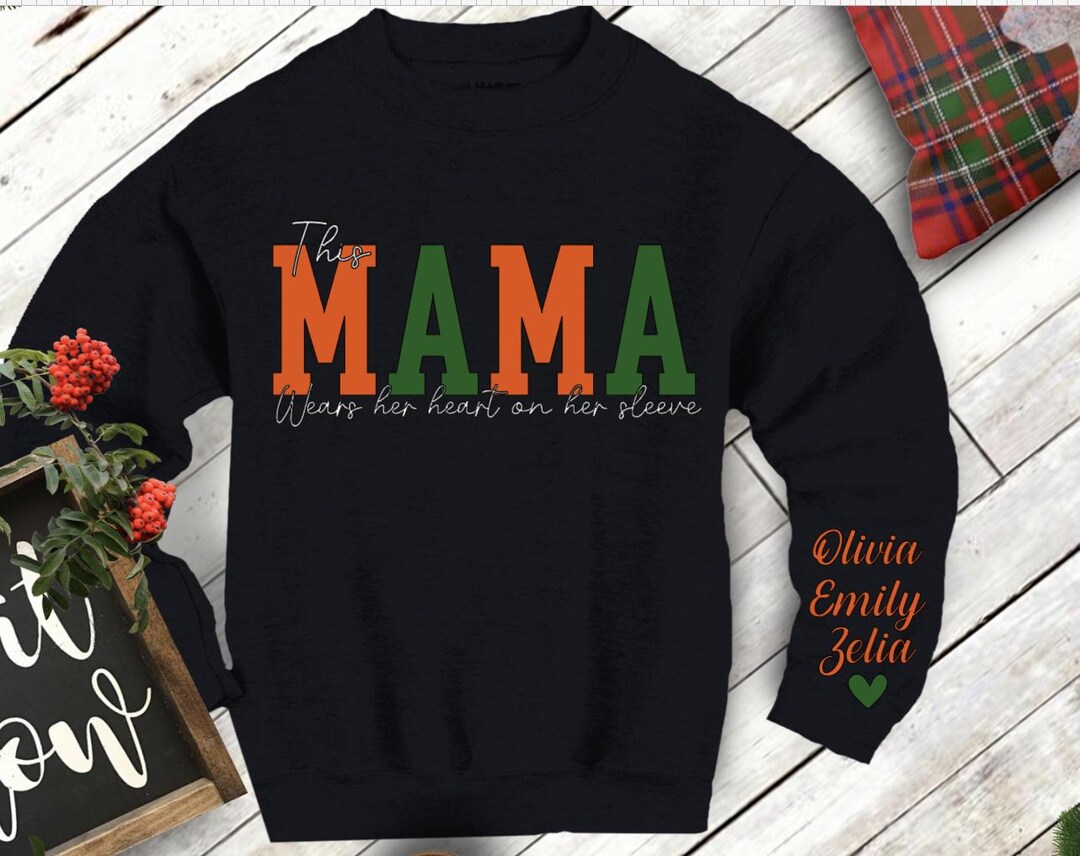 Semi Glitter This Mama Wears Her Heart on Her Sleeve, Rattler Mom Shirt ...