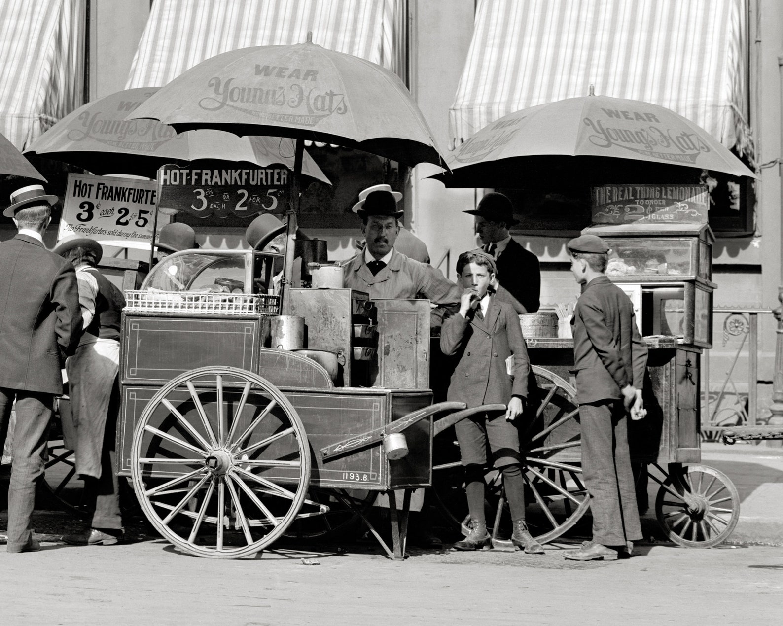 New York City Lunch Carts, 1906. Vintage Photo Reproduction Print ...