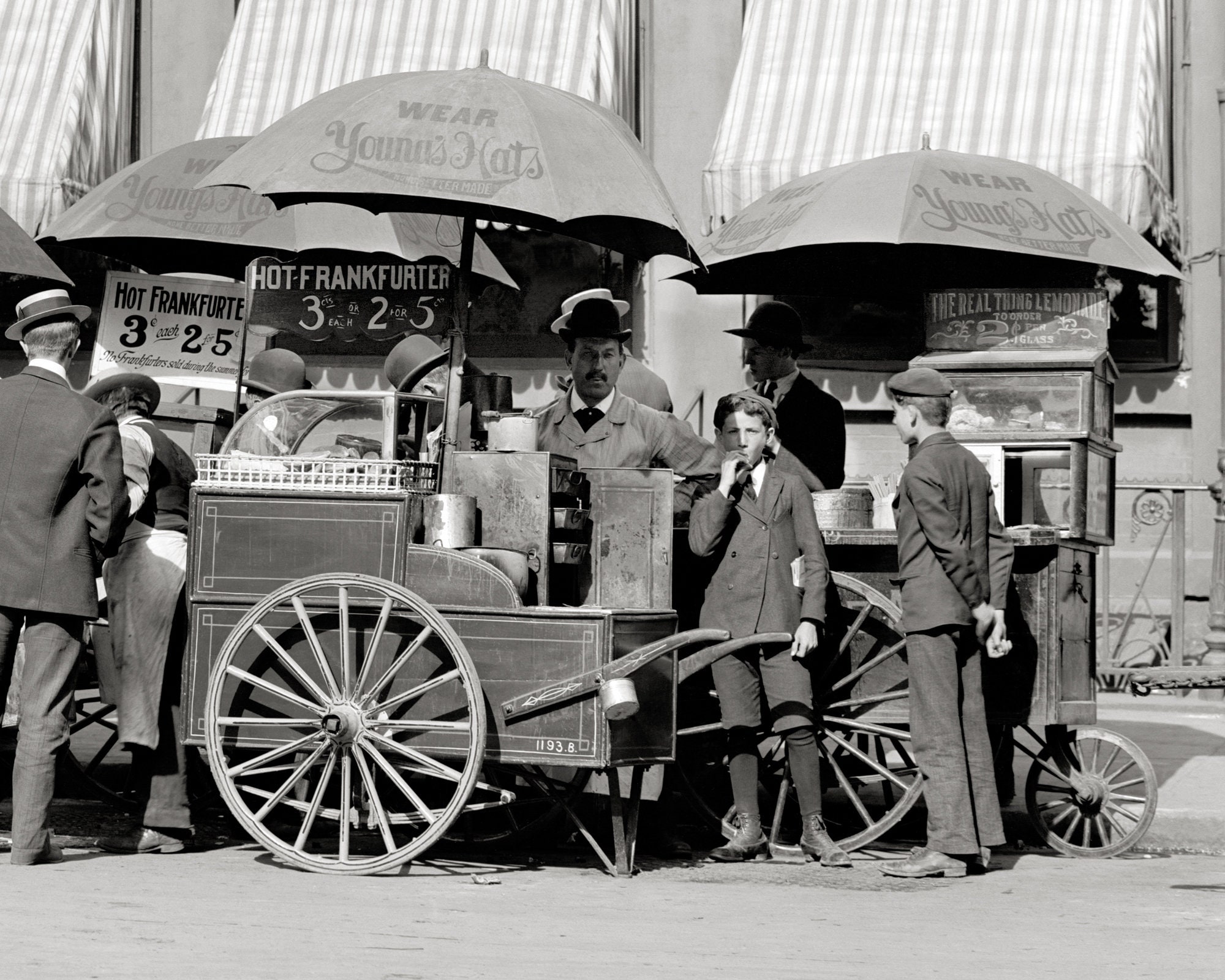 New York City Lunch Carts, 1906. Vintage Photo Reproduction Print ...
